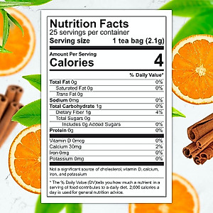 TotalTea Caffeine Free Detox Tea, Slimming Tea with Chamomile, Ginger root tea, and Hibiscus for Colon Cleanse and Weight L0SS – Natural Citrus Cinnamon Herbal Tea for Digestive Health (25 Bags)