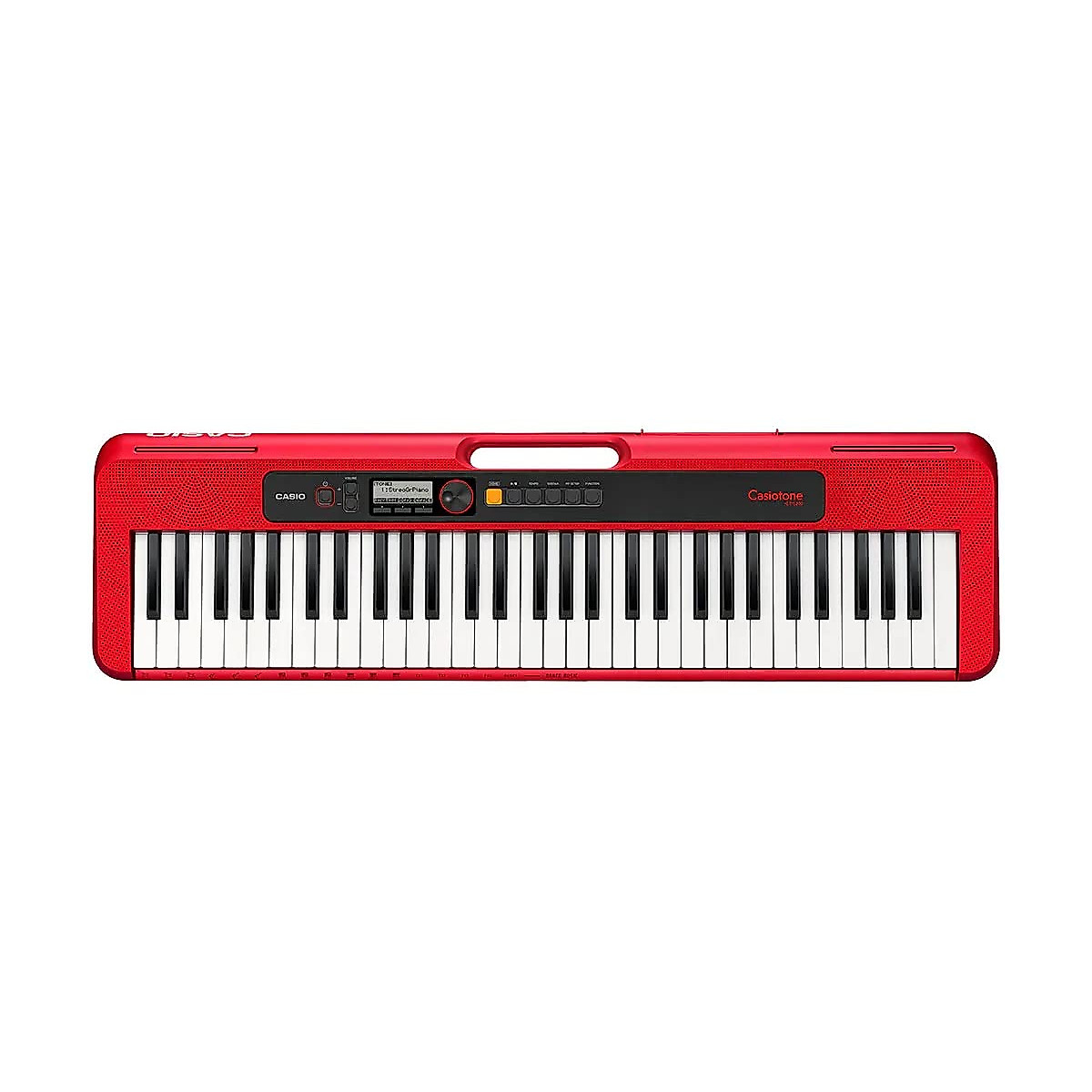 Casio Casiotone CT-S200 61-Key Portable Digital Keyboard - Red Bundle with Adjustable Stand, Bench, Headphone, Sustain Pedal, Instructional Book, Austin Bazaar Instructional DVD, and Polishing Cloth