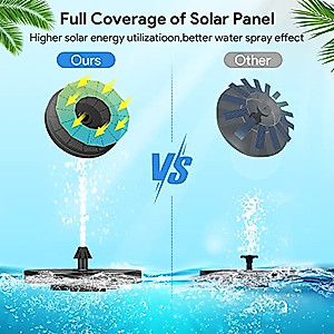 GOLDFLOWER Solar Fountain, Floating Solar Powered Water Fountain Pump for Bird Bath, Garden, Pond, Pool, Outdoor (2.5W)