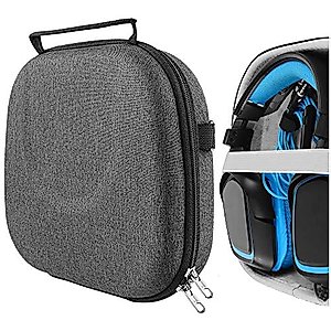 Geekria Shield Headphones Case Compatible with Logitech G430, G432, G230, G933S, G633, G633, G35 Gaming Headsets Case, Replacement Hard Shell Travel Carrying Bag with Cable Storage (Dark Grey)