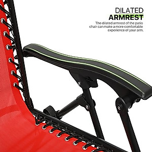 Magshion Zero Gravity Chair with Canopy Set of 2, Reclining Outdoor Patio Lounge Chair, Folding Anti Gravity Recliner, Portable Lounger with Removable Cup Holder Side Tray and Pillow Headrest (Red)