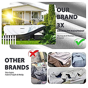 Outdoor Patio Furniture Set Covers Waterproof,Heavy Duty Wicker Rattan Sectional Sofa Set Cover,All Weather Patio Seating Dining Sets Cover,Fadeless and Durable Polyester Cloth,125Lx70Wx30H Inch