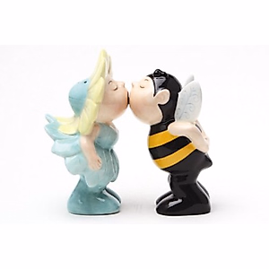 Pacific Giftware Flower and Bee Kissing Salt & Pepper Shaker Set