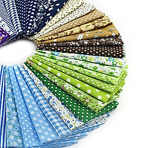 42 Pcs 9.8 x 9.8 Inches Cotton Fabric Sewing Patchwork Squares Quilting Bundles Different Pattern Cloths for Sewing DIY Art Work Supplies Scrapbooking Quilting by Renashed