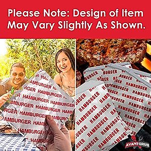 Retro, Grease Proof Burger Wrappers 50 Pk. Great BPA Free Cookout Supply. Pro Quality Bulk Hamburger Bags Are Large and Insulated. Allergen Friendly BBQ Foil Paper Perfect For Baseball Themed Party.