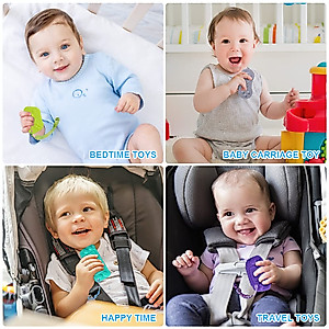 Aolso Silicone Baby Teething Toys, 5PCS Remote Control Shape and Game Control Teething Toys,Teething Toys with 2PCS Pacifier Clip,Babies Chew Toys for BPA Free,3 Months+ Baby Teethers Soothe Toys