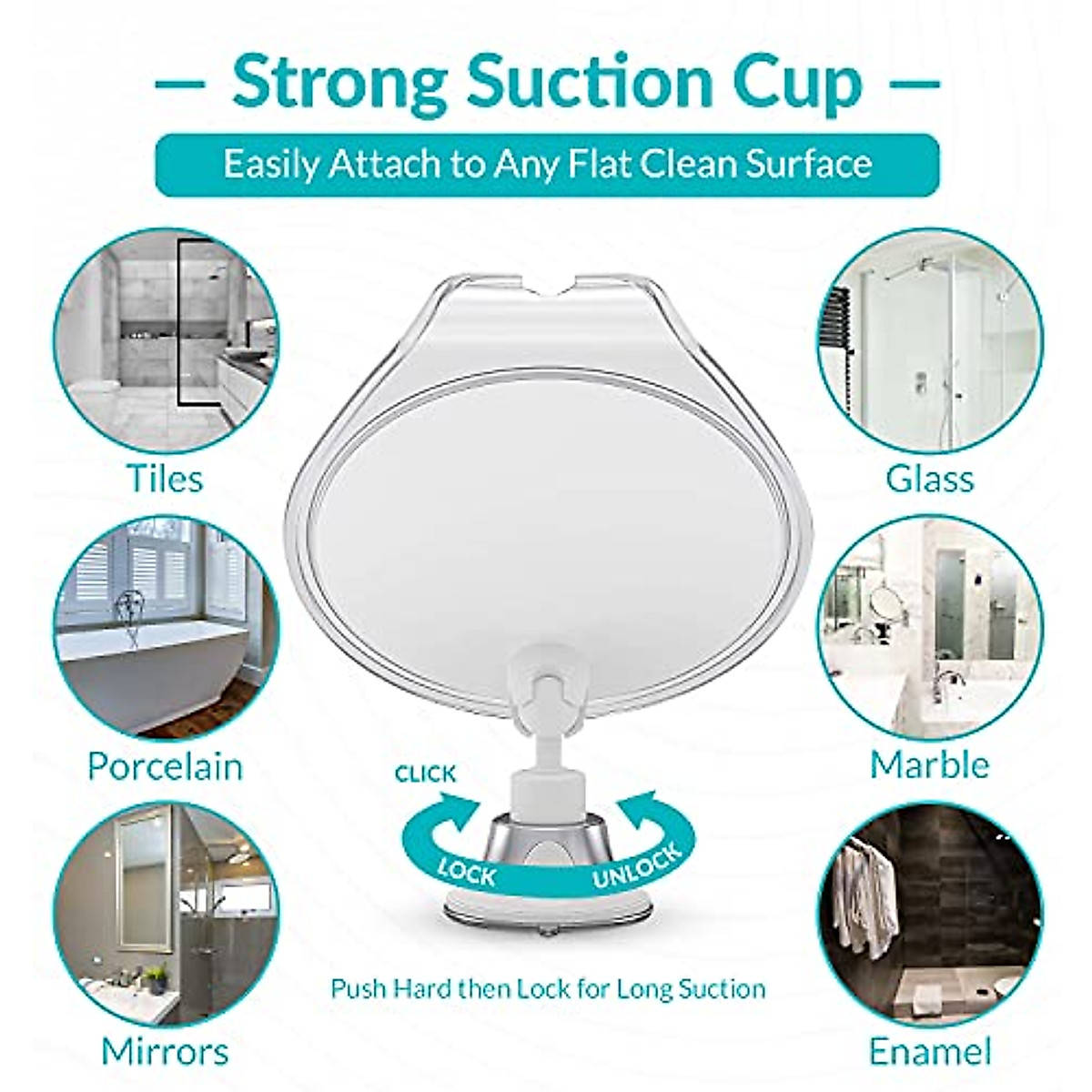 PROBEAUTIFY Fogless Shower Mirror for Shaving - Strong Suction, Razor Holder & 360 Degree Rotation Shower Shaving Mirror - Fog Free Mirror for Shower & Shaving Mirror - Men & Women