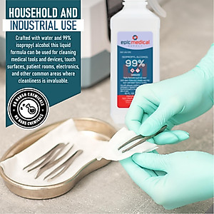99% Isopropyl Alcohol 99 Percent, Rubbing Alcohol 99 Percent 16 oz. Bottle, General Purpose Cleaner for Glass and PCB, Technical Grade, Alcohol for Nails (1)