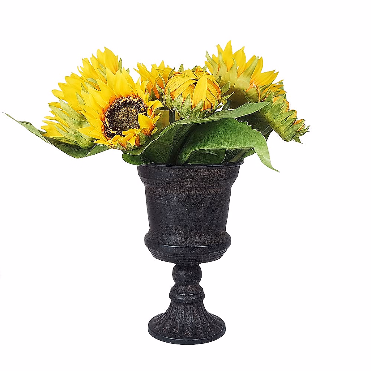 WEIDUOFUN Antique Display Urn Planter Pedestal Vase Rustic Classic Urn Planter Vase for Wedding Home Cafe Decoration -7.87”Tall and 3.54” Diameter