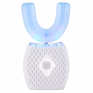 Lebond Electric Ultrasonic Toothbrush, Automatic 360 ° Ultrasonic Electric Toothbrush, Cold Tooth Whitening Instrument Automatic Toothbrush,Electric Sonic Toothbrush for Adults (White) (Lebond-1)