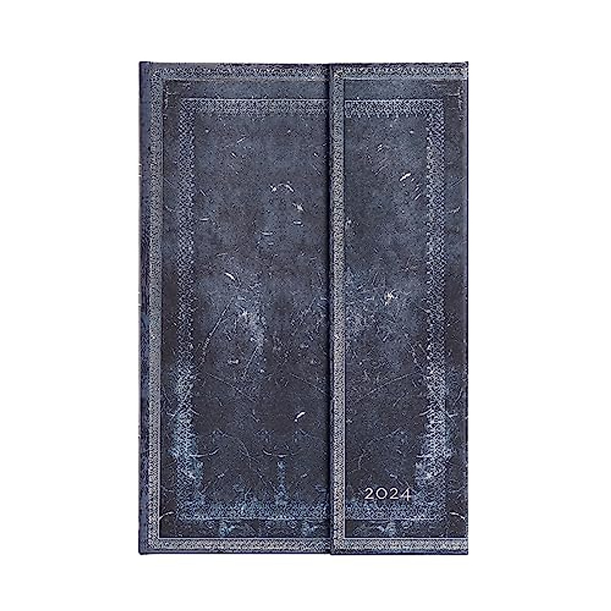 Inkblot (Old Leather Collection) Maxi Horizontal 12-month Dayplanner 2024 (Wrap Closure)