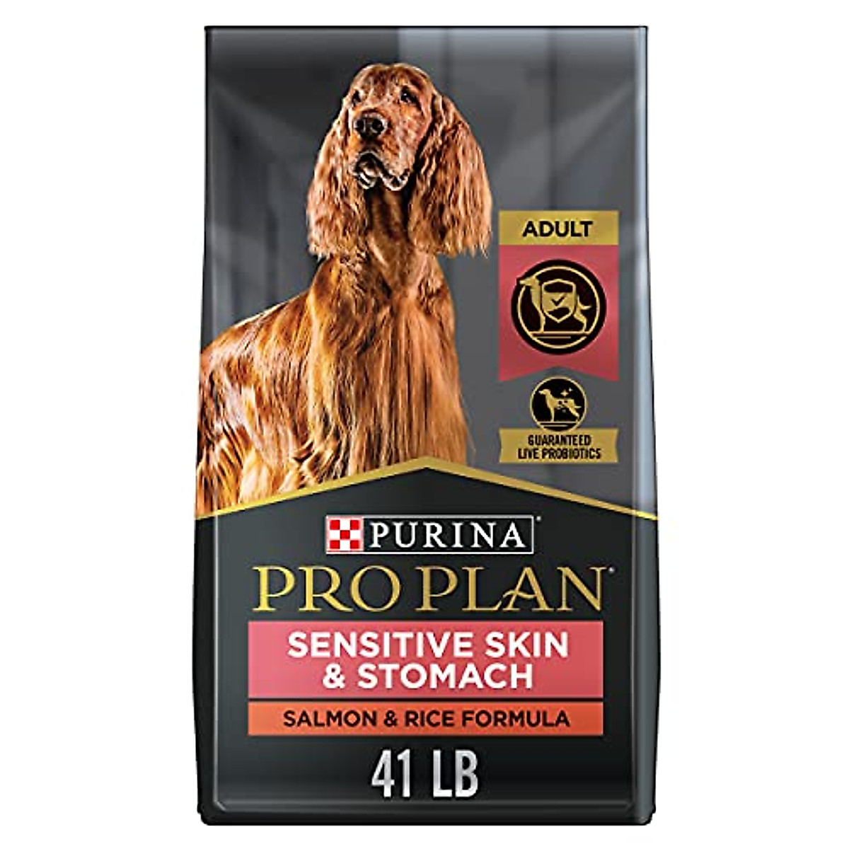 Purina Pro Plan Sensitive Skin and Stomach Dog Food With Probiotics for Dogs, Salmon & Rice Formula - 41 lb. Bag