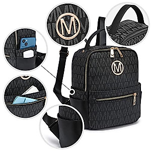 MKP Mini Backpack Purse for Girls Women Fashion Cute Multi Pockets Small Daypacks Bookbag School Bag with Front Zip Pocket