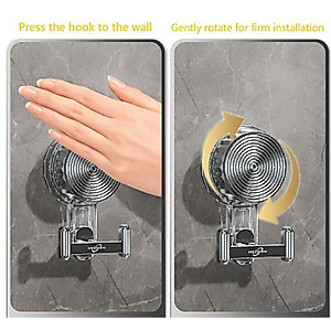 BTHERG Suction Cup (3 Sets) Hooks, Bright Suction Cup Hooks, Small Removable Suction Cup Hooks for Shower Room Glass Doors Window Kitchens up to 11 LBS of Smooth Surfaces