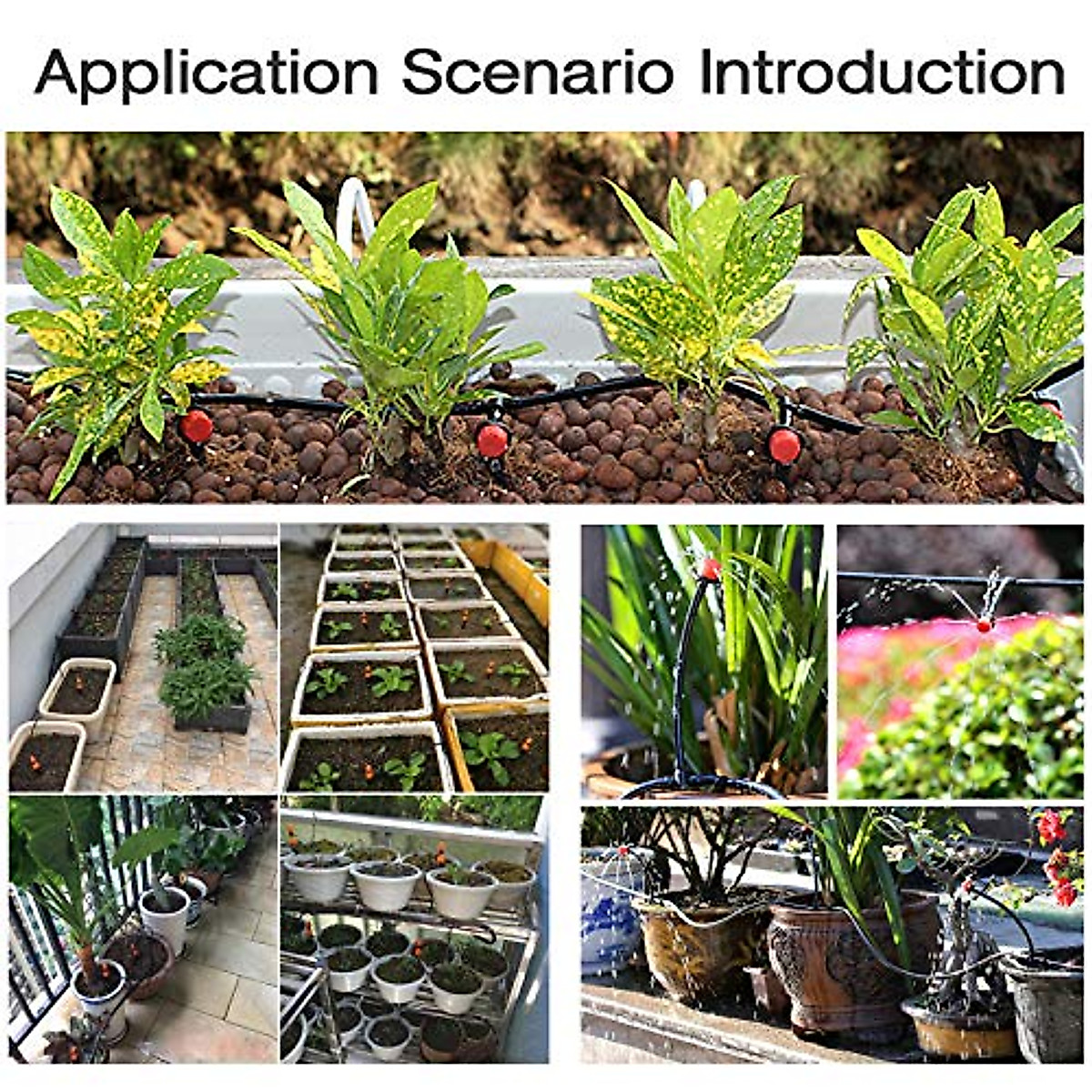 MIXC 100ft 1/4 inch Blank Distribution Tubing Drip Irrigation Hose Garden Watering Tube Line