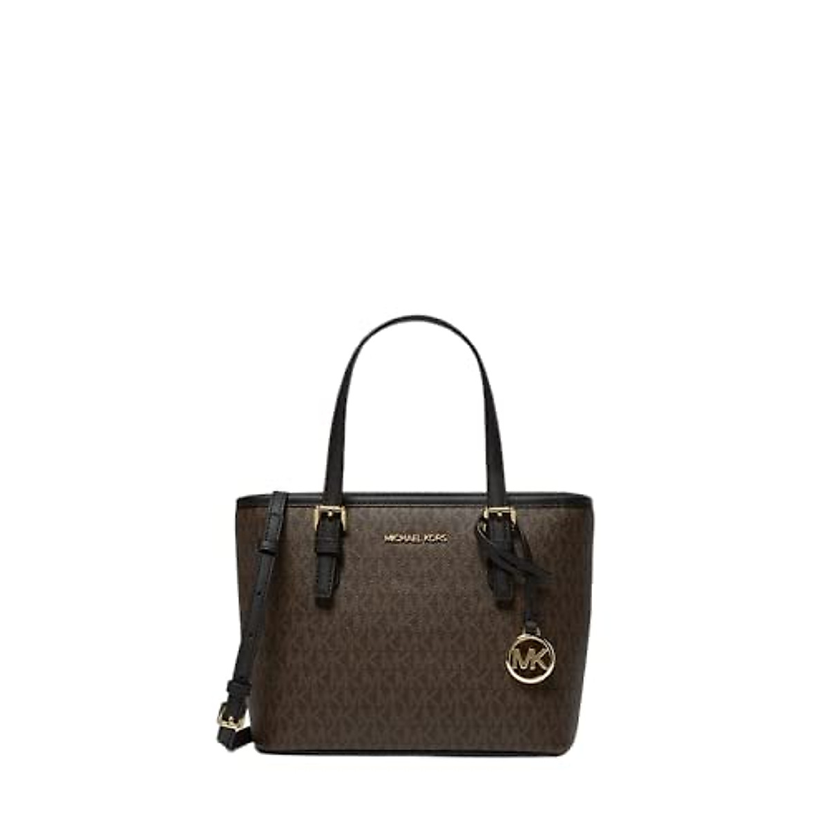 Michael Kors XS Carry All Jet Set Travel Womens Tote (BROWN/BLK)