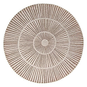 Lacomfy Modern Rug 4Ft Round Contemporary Abstract Rug Geometric Area Rug Carpet for Bedroom Nonslip Circle Rugs Artistic Faux Wool Rug 4’x4’ Shaggy Farmhouse Rug for Living Room Dorm Decor, Coffee