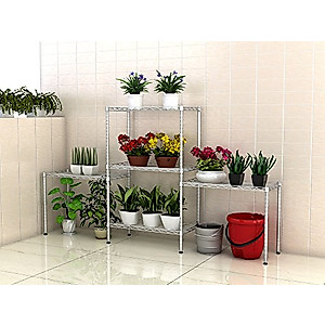 Vasitelan 5 Tier Adjustable Storage Shelf Metal Storage Rack Wire Shelving Unit Storage Shelves Metal 550Lbs Capacity 21.2" L x 11.4" W x 59.06" H for Pantry Closet Kitchen Laundry Silver