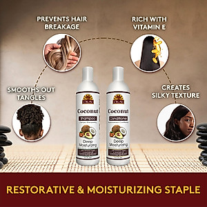 OKAY-Shampoo and Conditioner Coconut Hair Care Set Deep Moisturizing- Set Of 2 X 12 Oz