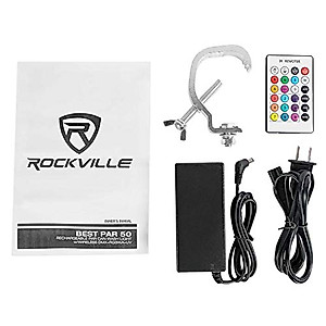 (6) Rockville BEST PAR 50 White Rechargeable Wash Lights w/Wireless DMX+Backpack