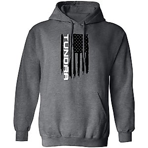 WheelSpinAddict Men's Alaskan Tundra American USA Flag Hoodie Dark Heather
