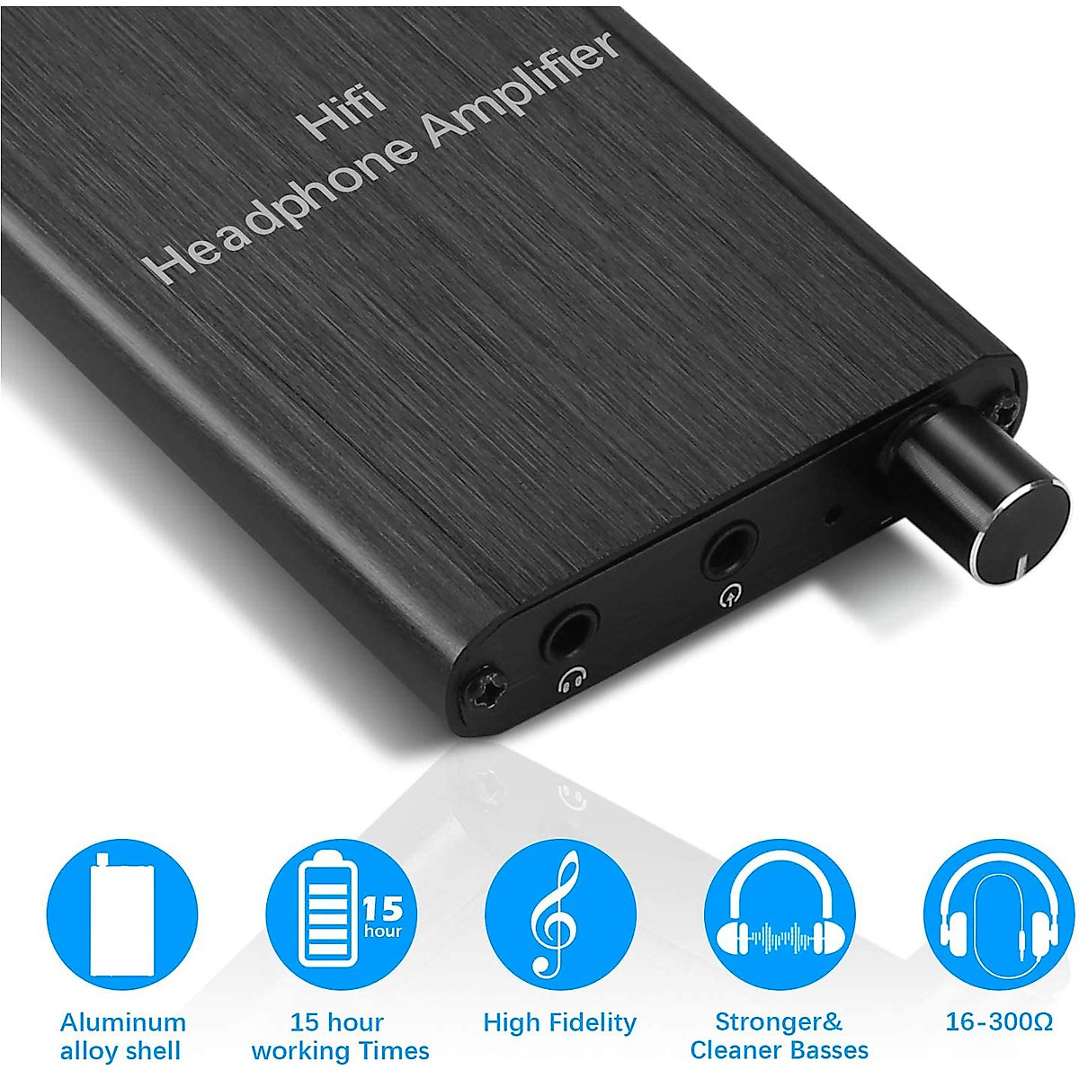 Headphone Amplifier, Portable HiFi Headphone Amp 3.5mm Stereo Audio Gain Switch Support Impedance 16-300Ω Headset for MP3/MP4 /Phones/Digital Players/Computers/Xbox one,PS4,PS5 Controller