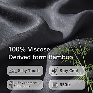 NEXHOME PRO Duvet Cover Set King - Lightweight Organic Viscose from Bamboo Cooling Duvet Cover for Hot Sleepers 104"x90" 3pcs Breathable Dark Grey Bedding with Corner Ties,Zipper Closure,No Insert