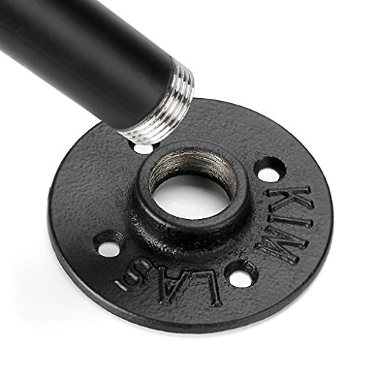 Sumnacon 2 Pcs 7.7 Inch Industrial Pipe Clothes Bar - Heavy Duty Rustic Metal Coat Hanger with Screws, Wall-Mounted Garment Holder Rack for Bedroom/Bathroom/Cabinet/Boutique/Clothing Store, Black