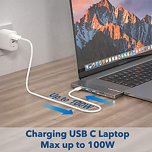 USB C Hub Adapter for MacBook Pro 2016/2017,Wavlink MacBook Air USB Adapter with 40Gbps Thunderbolt 3 Port (5K@60Hz), 100W PD, 4K HDMI, SD/Micro Card Reader,USB-C and 2 USB 3.0