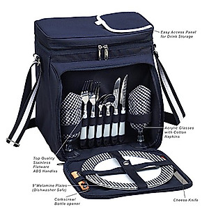 Picnic at Ascot Original Insulated Picnic Basket/Cooler Equipped with Service for 2- Designed, Assembled & Quality Approved in the USA