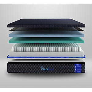 iDealBed S4 Nebula Luxury Hybrid Mattress + 4i Custom Adjustable Bed Sleep System, Comfort, Cooling & Support, Advanced Silent Operation, Massage (Medium Firm, Full)