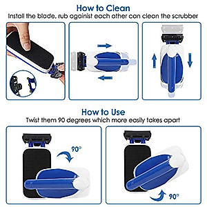 Lukovee Magnetic Aquarium Algae Scrapers Fish Tank Cleaner, Strong Magnet Scratch-Free Glass Cleaner Floating Aquatic Clean Brush with Easy Use Solid Handle (Medium)