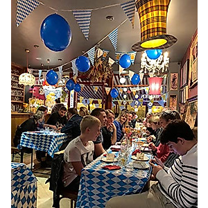 Oktoberfest Decorations Kit Octoberfest Party Supplies for Oktoberfest Decor Oktoberfest German Party Decorations, Includes 3Pcs Oktoberfest Bavarian Tablecloth Oktoberfest Bavarian Pennant Banner