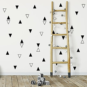 The Boho Design Tribal Triangles Wall Decals Peel and Stick for Kids, Baby Bedroom Nursery and Living Room, Vinyl Wall Stickers Decor (Black)