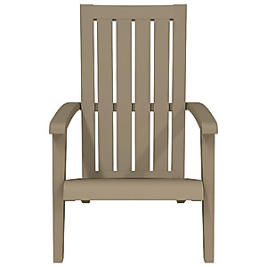 Tidyard Patio Adirondack Chair Light Brown Polypropylene Outdoor Fire Pit Chair Wooden Garden Armchair for Porch Pool Lawn Deck Backyard Balcony Outdoor