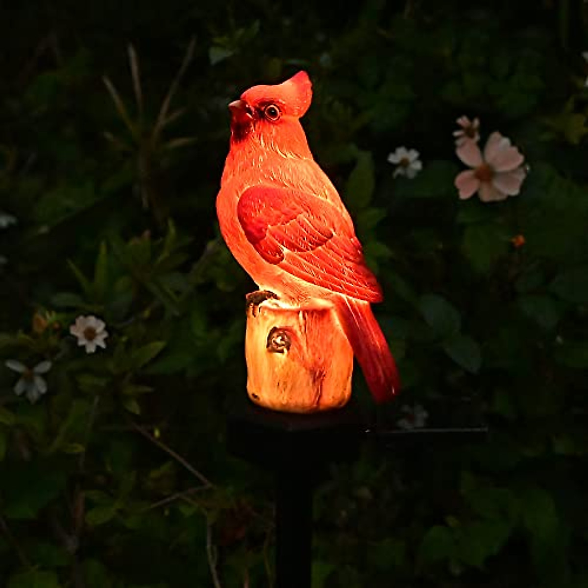 Juliahestia Cardinal Garden Decor Bird Figurine Solar Light Outdoor Stake Patio Yard Lawn Porch Cute Pathway Christmas Decorations Outside Gift Red