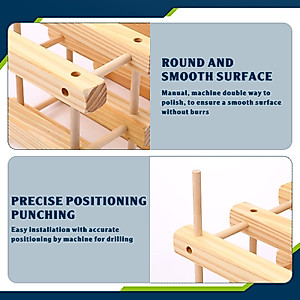 Kigley 4 Pcs 48 Bottles Wine Racks Wood Stackable Modular Wine Holder Freestanding Modular Wine Bottle Storage Display Shelf Wood Wine Bottle Holder for Kitchen Bar Pantry Cellar, Wood