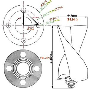 Vertical Wind Turbine Generator 12V 400W Portable Wind Power Turbine Maglev Generator 2 Ring Blades with Charge Controller
