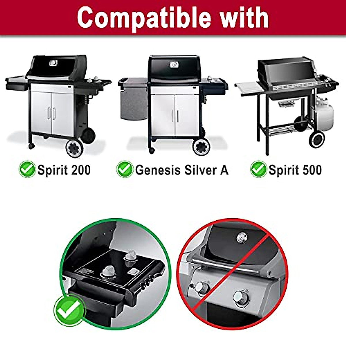 X Home 21.5-Inch Heavier Flavorizer Bars Replacement for Weber Genesis Silver A, Spirit E-210 (Side-Mounted Control), Porcelain-enameled, 5-Pack