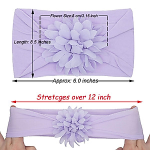 DED 20 Pcs Baby Girls Nylon Headbands 3.15 Inch Chiffon Flower Soft Stretchy Hair Band Hair Accessories for Newborns Infants Toddlers