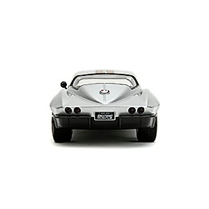 Big Time Muscle 1:24 1966 Chevrolet Corvette Stingray Die-Cast Car, Toys for Kids and Adults(Silver)