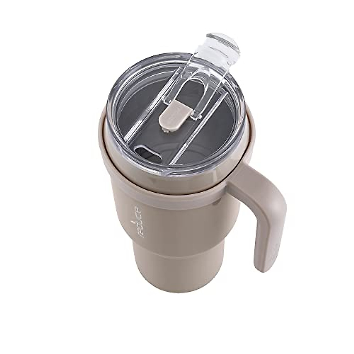 REDUCE 40 oz Tumbler with Handle - Vacuum Insulated Stainless Steel Mug with Sip-It-Your-Way Lid and Straw - Keeps Drinks Cold up to 34 Hours - Sweat Proof, Dishwasher Safe, BPA Free - Sand