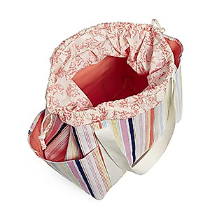 Vera Bradley Women's Deluxe Canvas Tote Bag, Seaside Stripe Multi, One Size