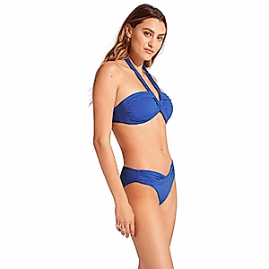 Seafolly Women's Standard Bandeau Halter Bikini Top Swimsuit, Eco Collective Azure, 12