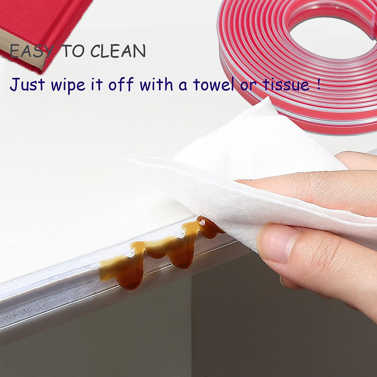 Baby Proofing 20ft Silicone Strip Clear Soft Corner Protectors with Pre-Taped Strong Adhesive, Edge Protectors for Sharp Corners of Tables Cabinets Furniture