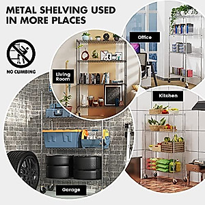 Leteuke Wire Shelving Unit with Wheels, NSF Certified 4 Tier Adjustable Storage Shelves 48"×18"×72", 2400LBS Heavy Duty Shelving Commercial Grade Metal Storage Utility Rack for Kitchen Garage, Chrome