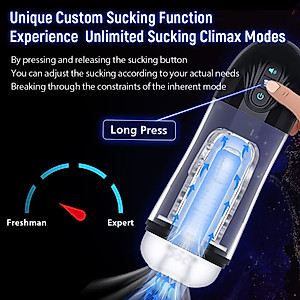 Custom Automatic Sucking Male Masturbators Cup Penis Pump for Men's Sex Pleasure, Yukzen Vibrating Hands Free Adult Sex Toy Machine Stroker, Pocket Pussy Realistic