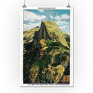 Half Dome and Cloud's Rest from Glacier Point (16x24 Giclee Gallery Art Print, Vivid Textured Wall Decor)