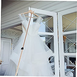 DOITOOL Clothes Pole Adjustable Hitch Metal s Hooks Pant Hooks for Closet Clothes Poles for Hanging Clothes Cloth Hanger Pole Clothesline Outdoor Set Retractable Clothesline Pole Golden CD