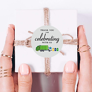 MAGJUCHE Garbage Trash Truck Party Thank You Stickers, Boy Birthday Party Supplies, Sticker Labels for Favors, 2 Inch Round, 40-Pack